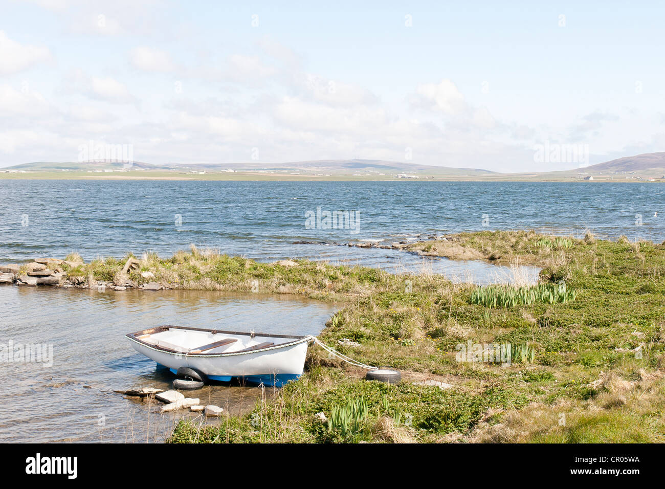 a fishing boat on the Loch of Harray Stock Photo - Alamy