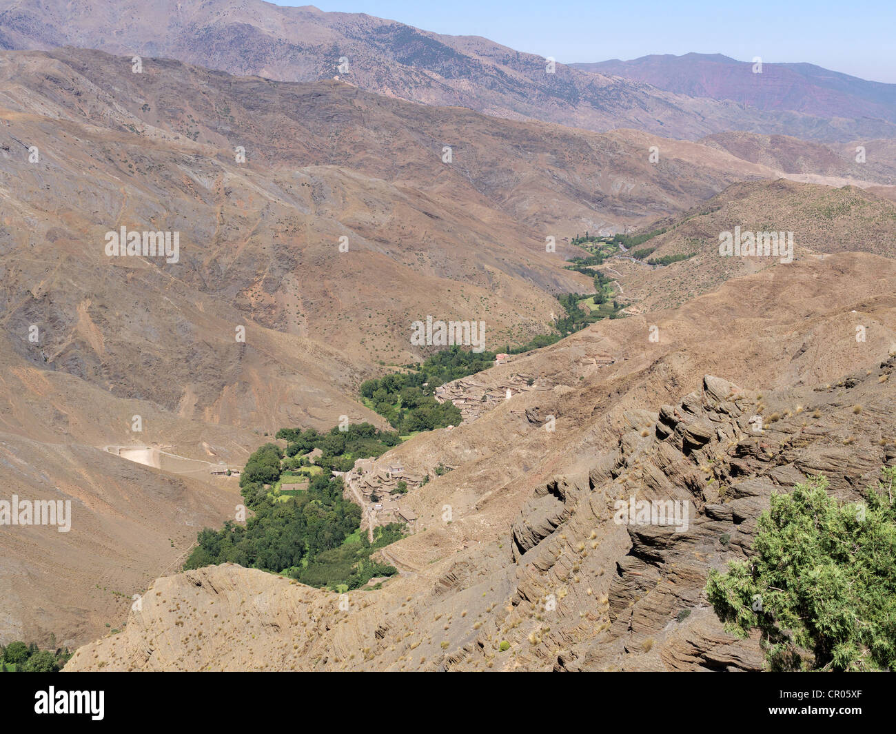 Mountain pass of Col Tizi-n-Tichka, in the region of the High Atlas ...