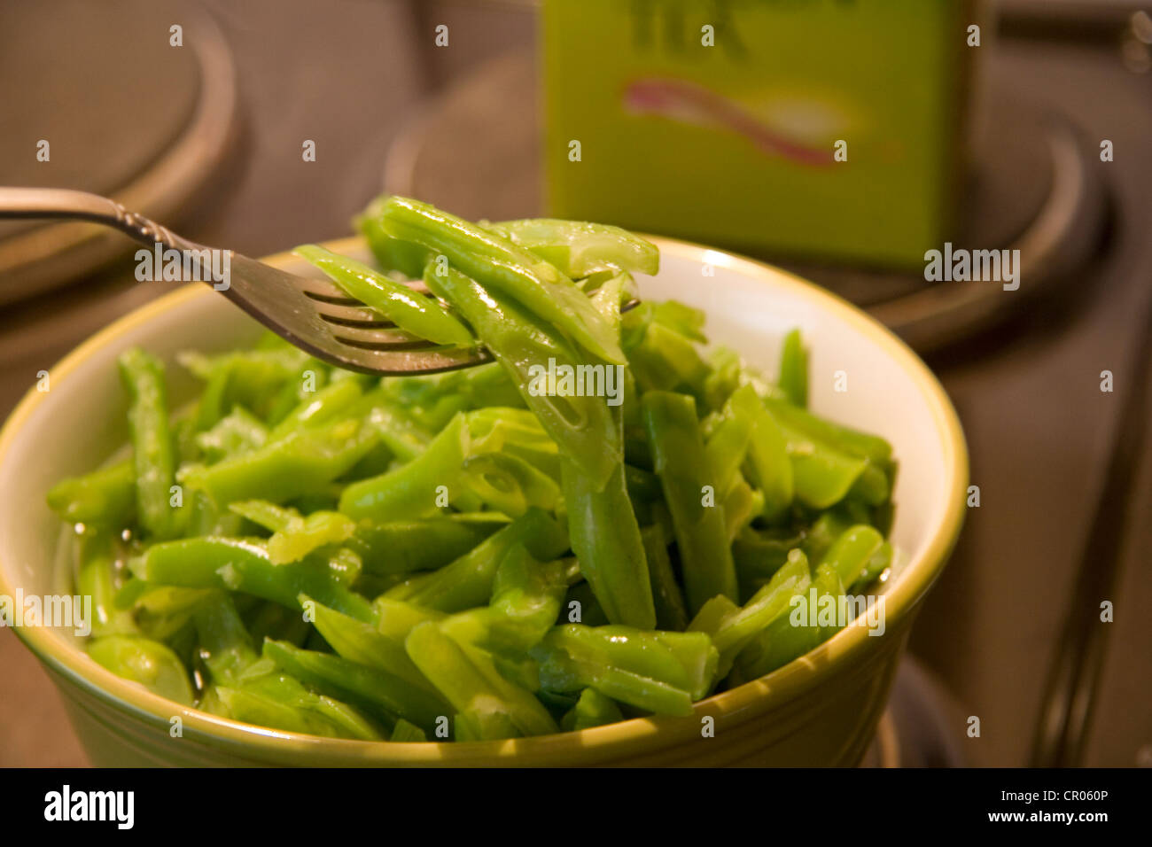 Sliced Cooked Runner Beans in Dish Stock Photo - Alamy
