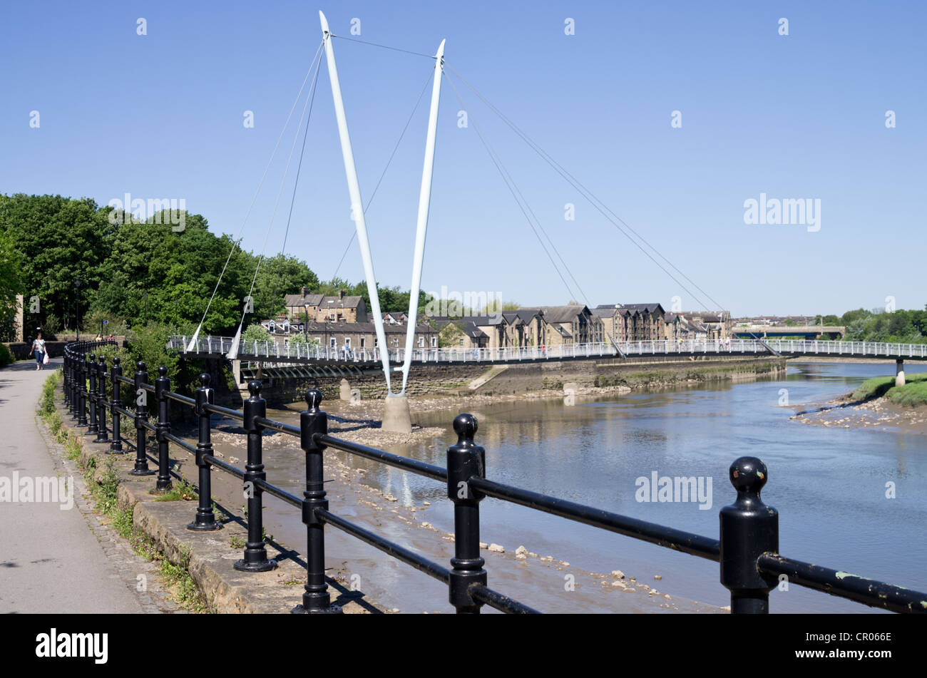 Millennium pedestrian Bridge Lancaster over the River Lune with St ...