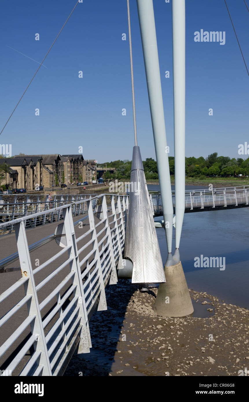 Millennium pedestrian Bridge Lancaster over the River Lune with St ...