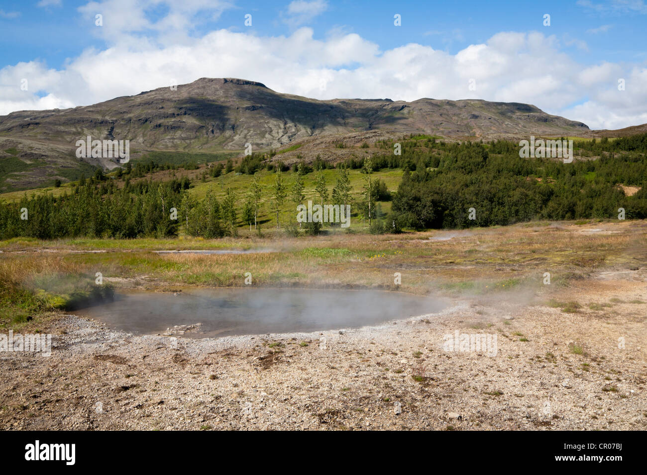 Hot spring at Strokkur Geysir, Suðurland, Iceland, Europe Stock Photo ...