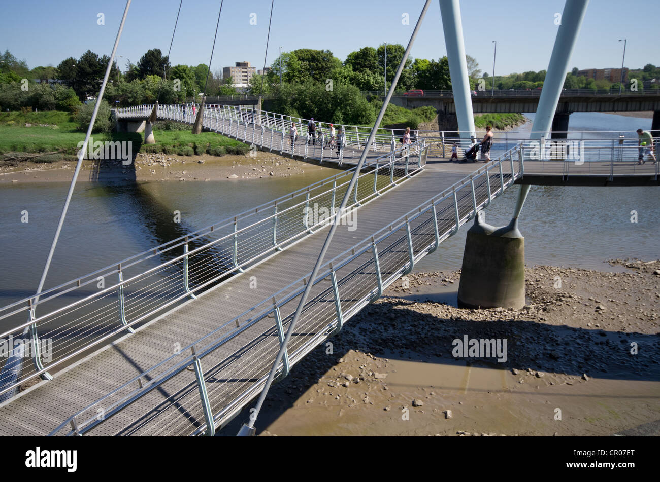 Millennium pedestrian and cycle Bridge Lancaster over the River Lune ...