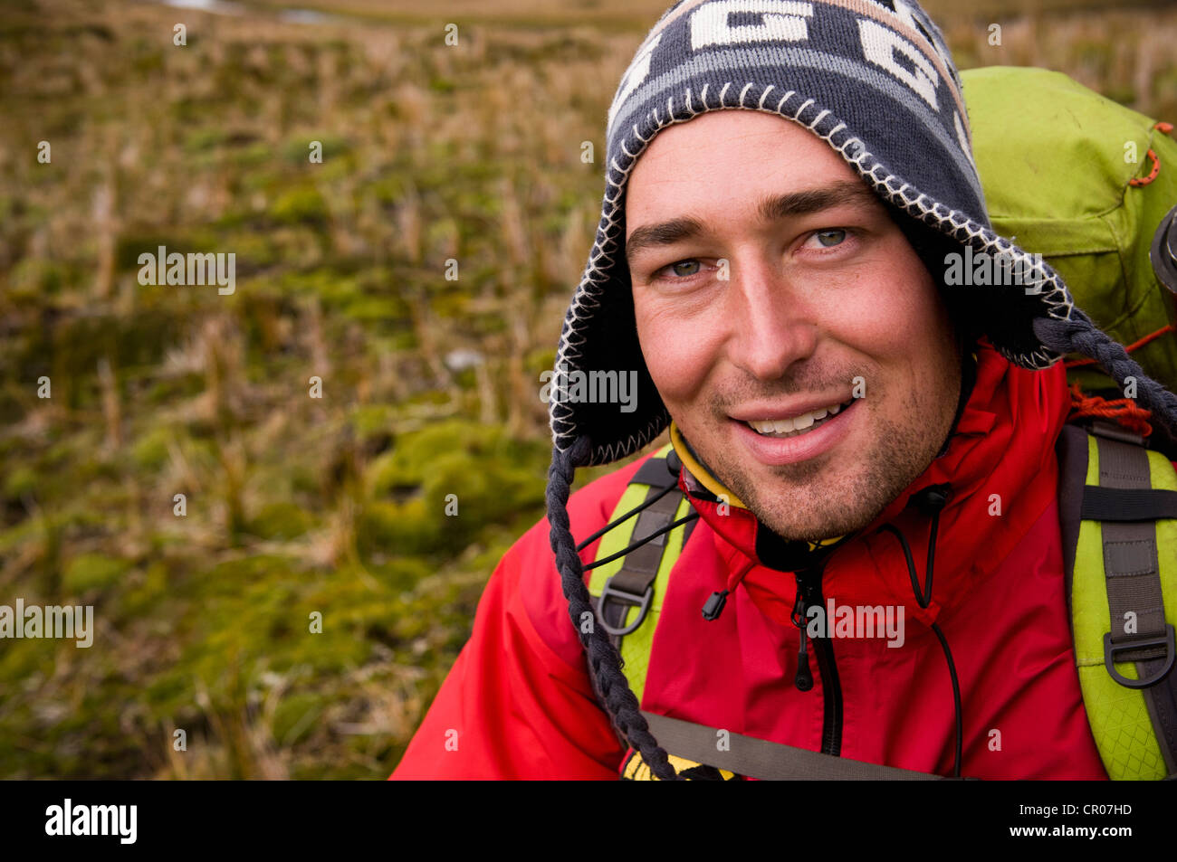 Close up of hikers smiling face Stock Photo - Alamy