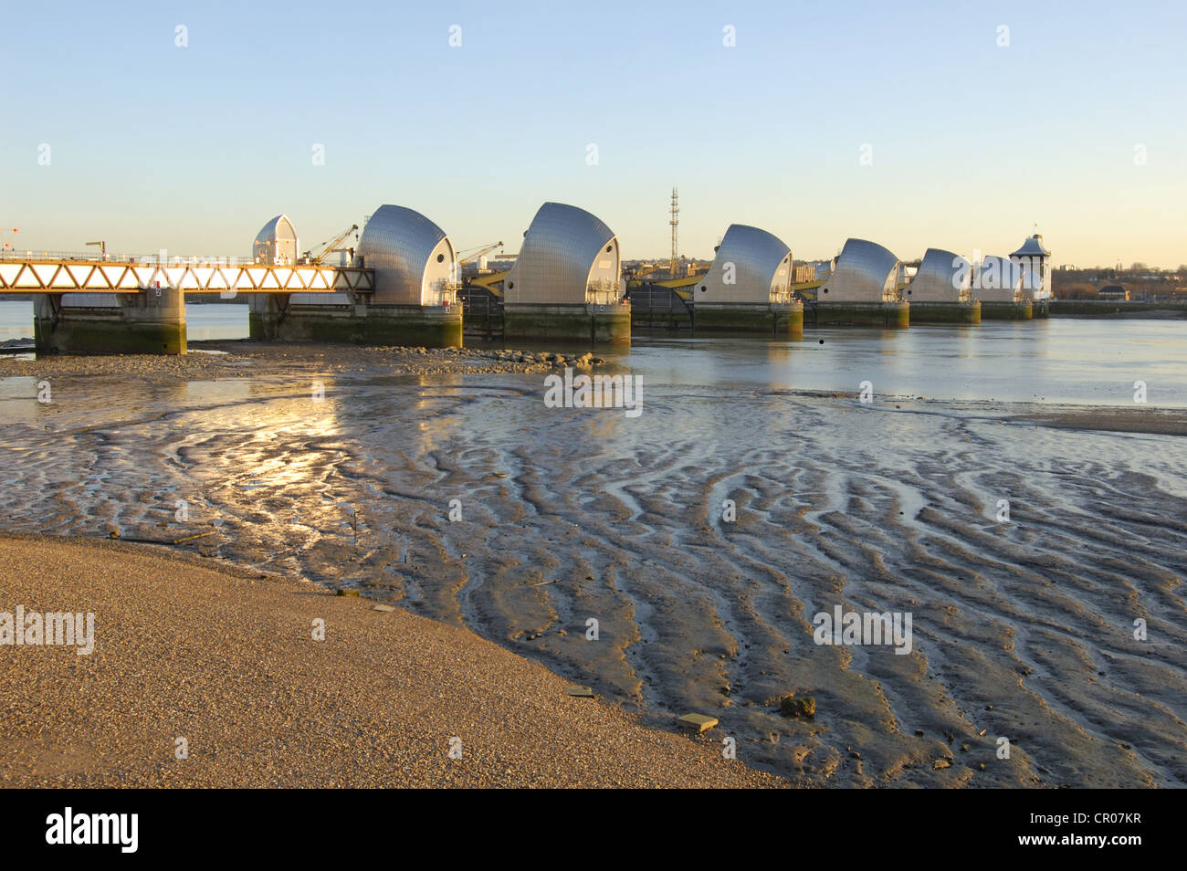 The Thames Barrier at low tide Stock Photo - Alamy