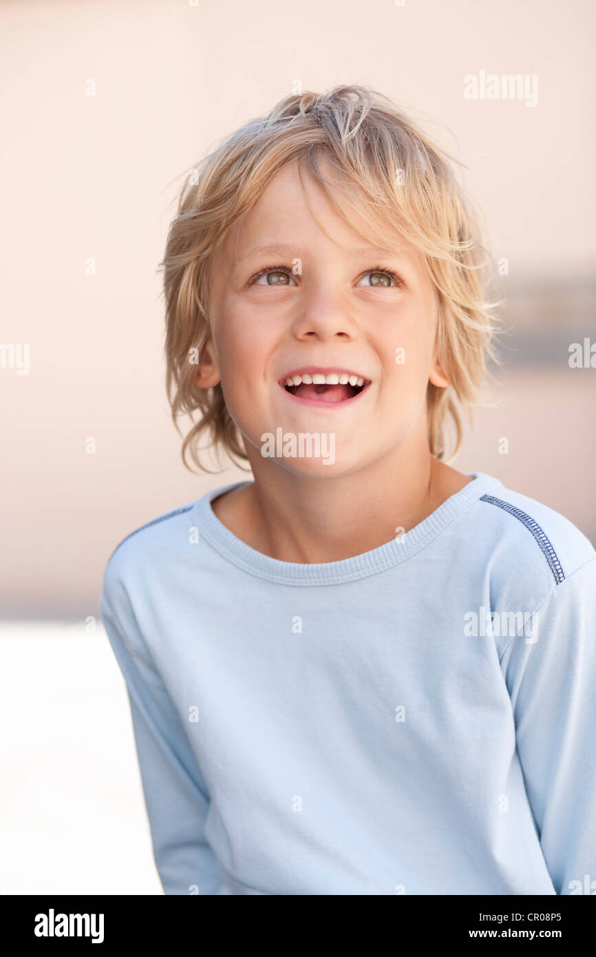 Close up of boys smiling face Stock Photo - Alamy