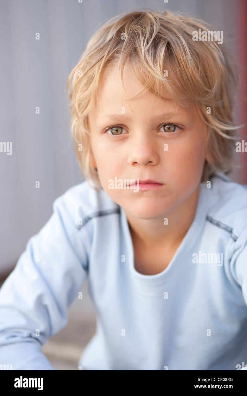 Close up of boys serious face Stock Photo - Alamy