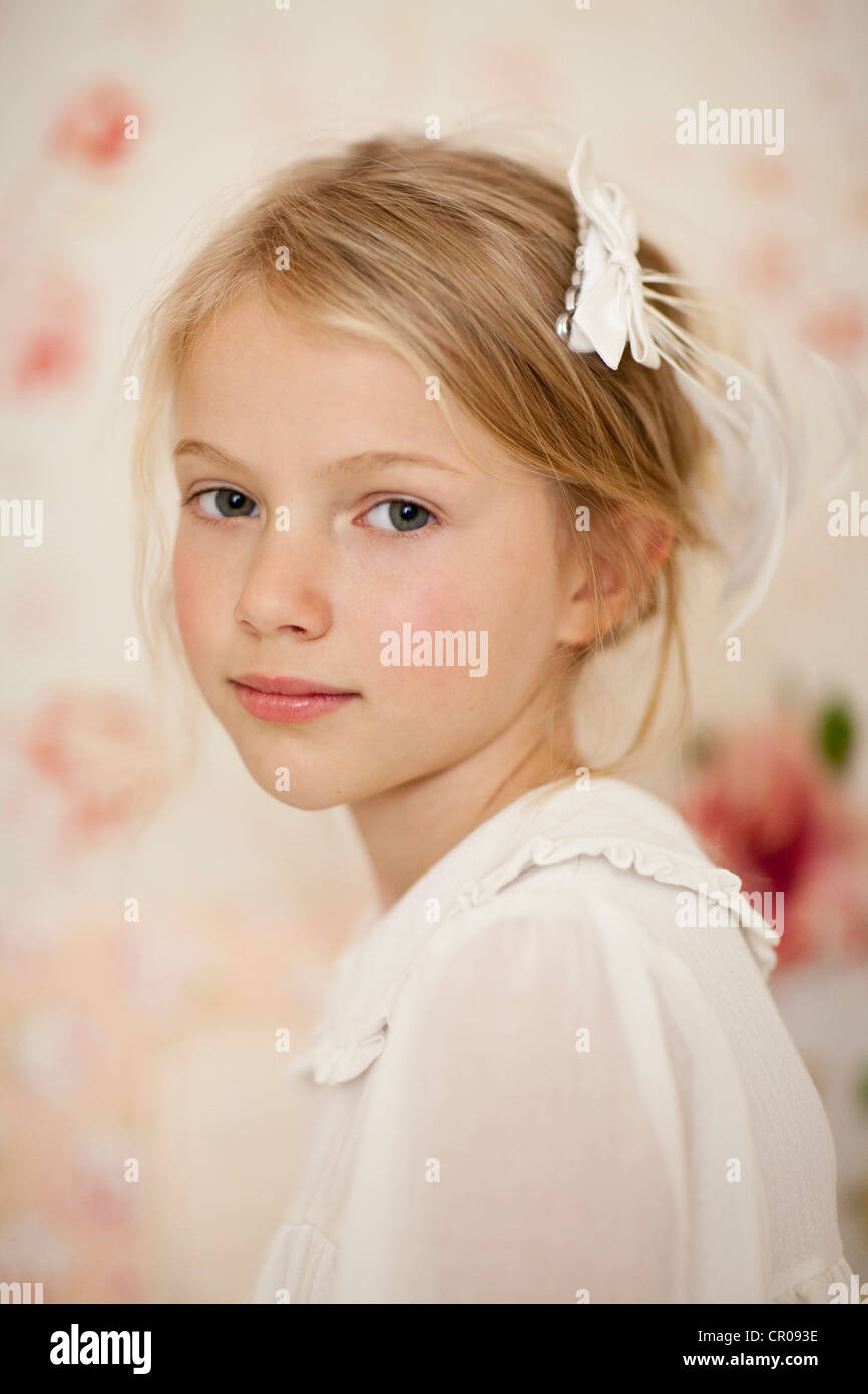 Close up of girls smiling face Stock Photo - Alamy