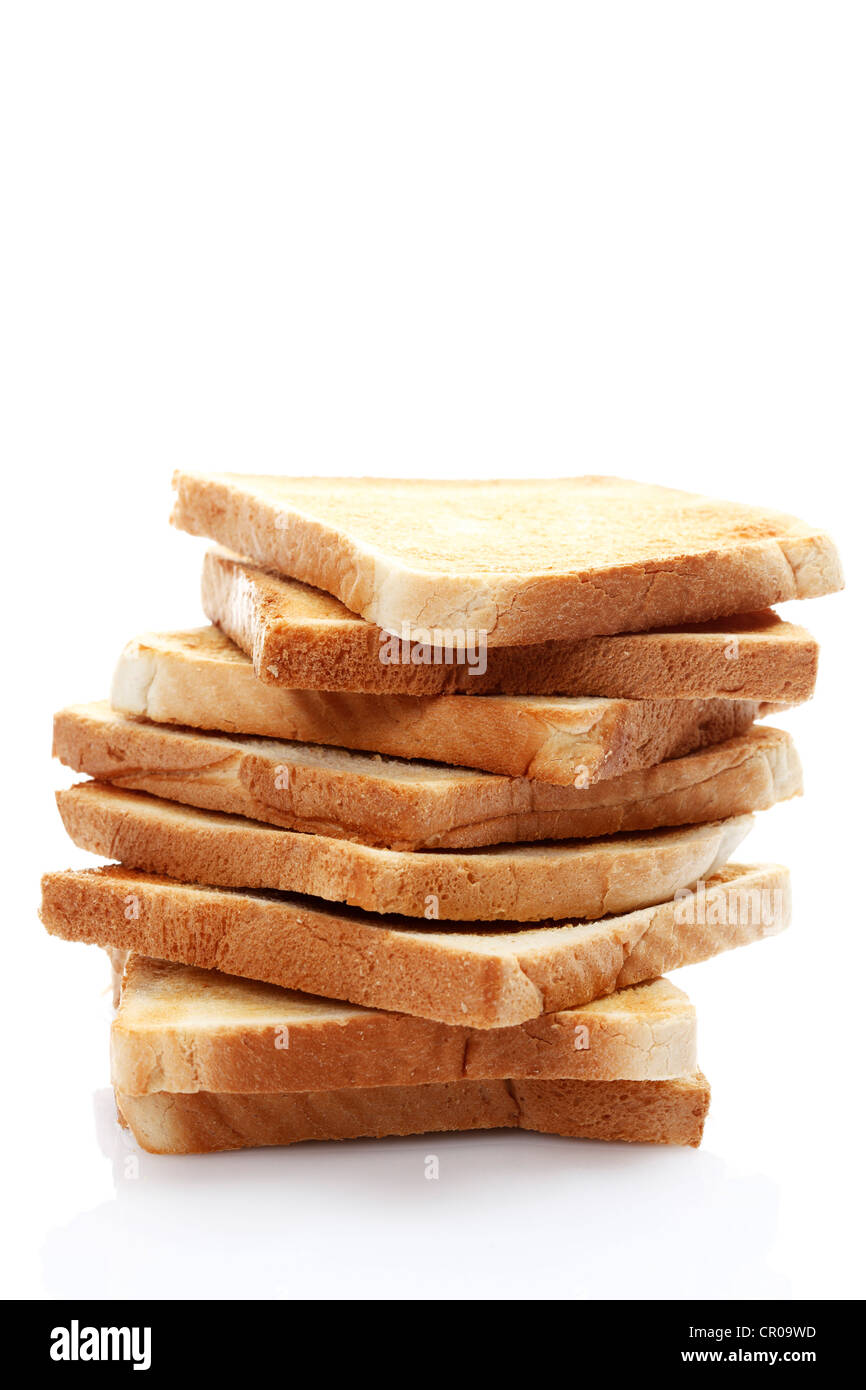Stacked slices of toast, toasted slices of bread Stock Photo - Alamy