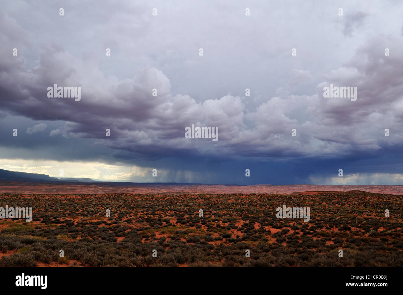 Monsoon thunderstorm over the Escalante Plateau, Grand Staircase ...