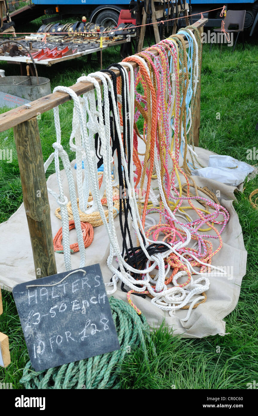 rope halters for sale at a vintage rally Carmarthenshire Wales Cymru uK ...