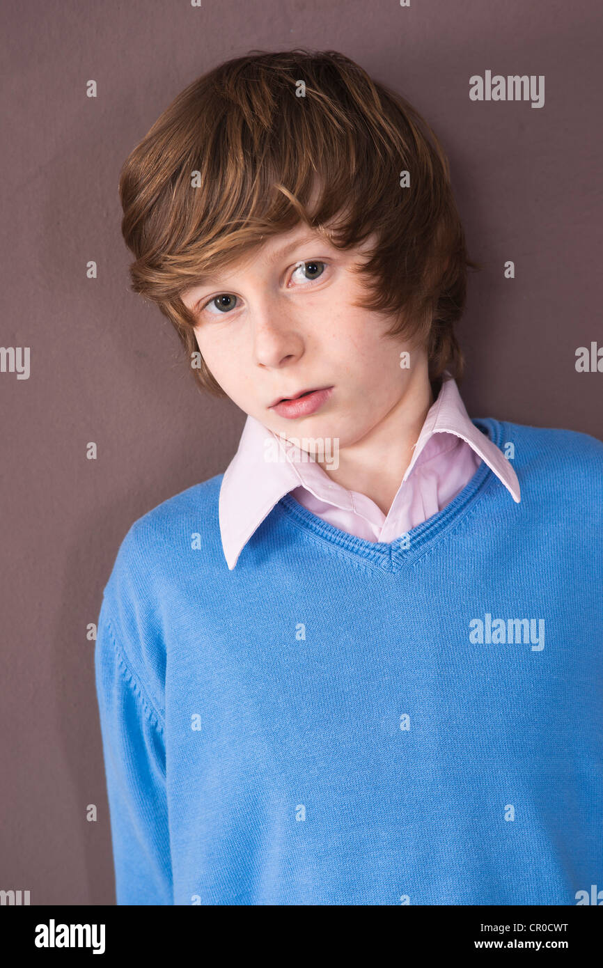 Boy with a contemplative expression, portrait Stock Photo - Alamy