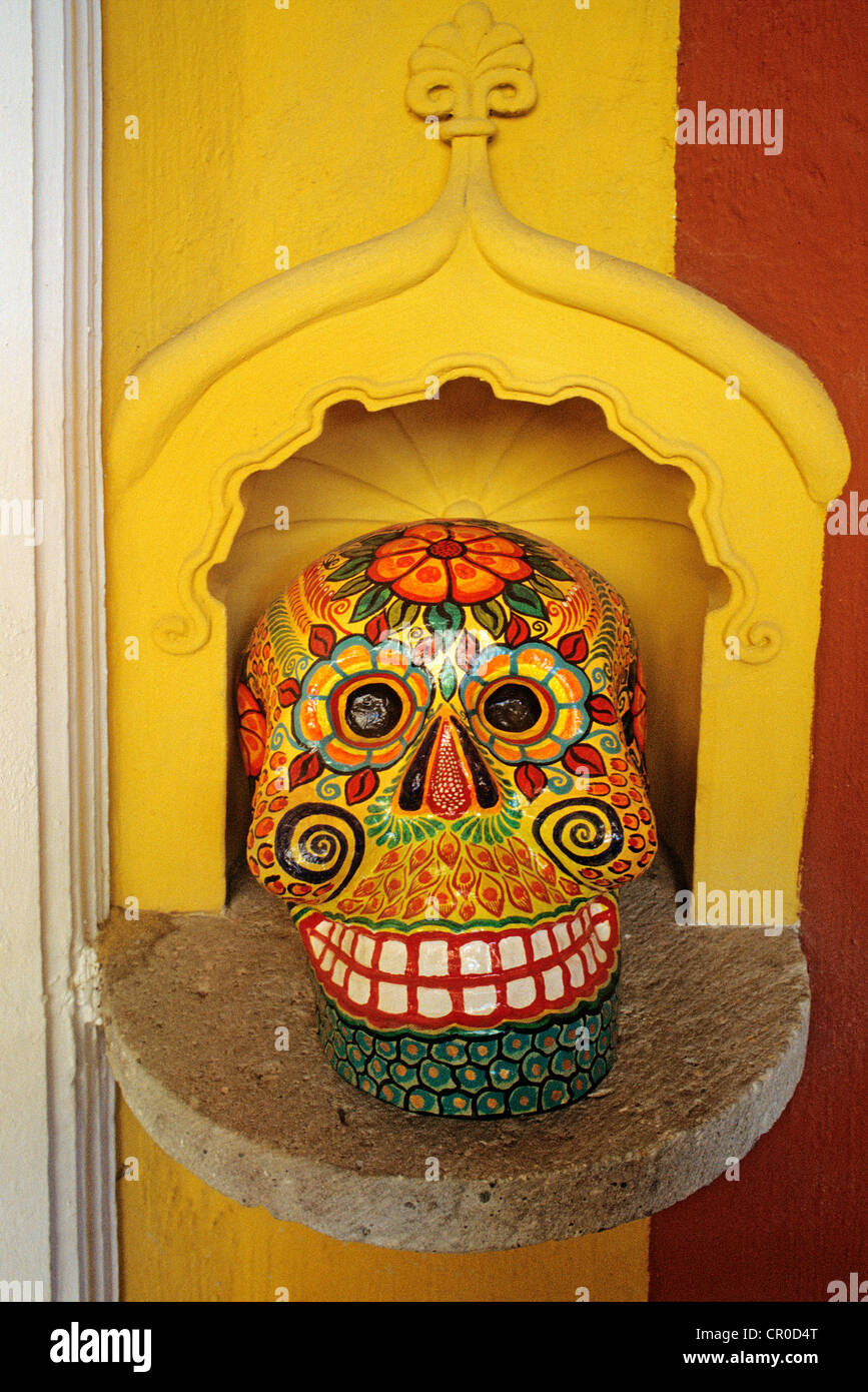 Mexico, Oaxaca State, Oaxaca city, hand craft representing mortuary ...