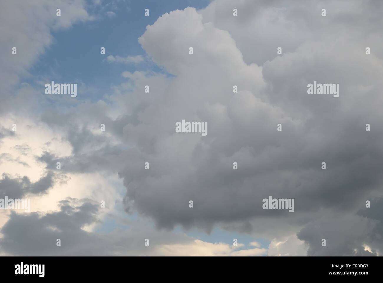 Cloudy sky full of deep grey thunder clouds on the sunset Stock Photo ...