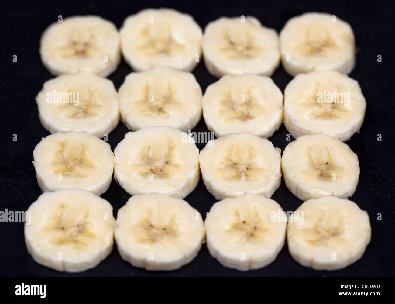 Sliced or chopped banana Stock Photo - Alamy