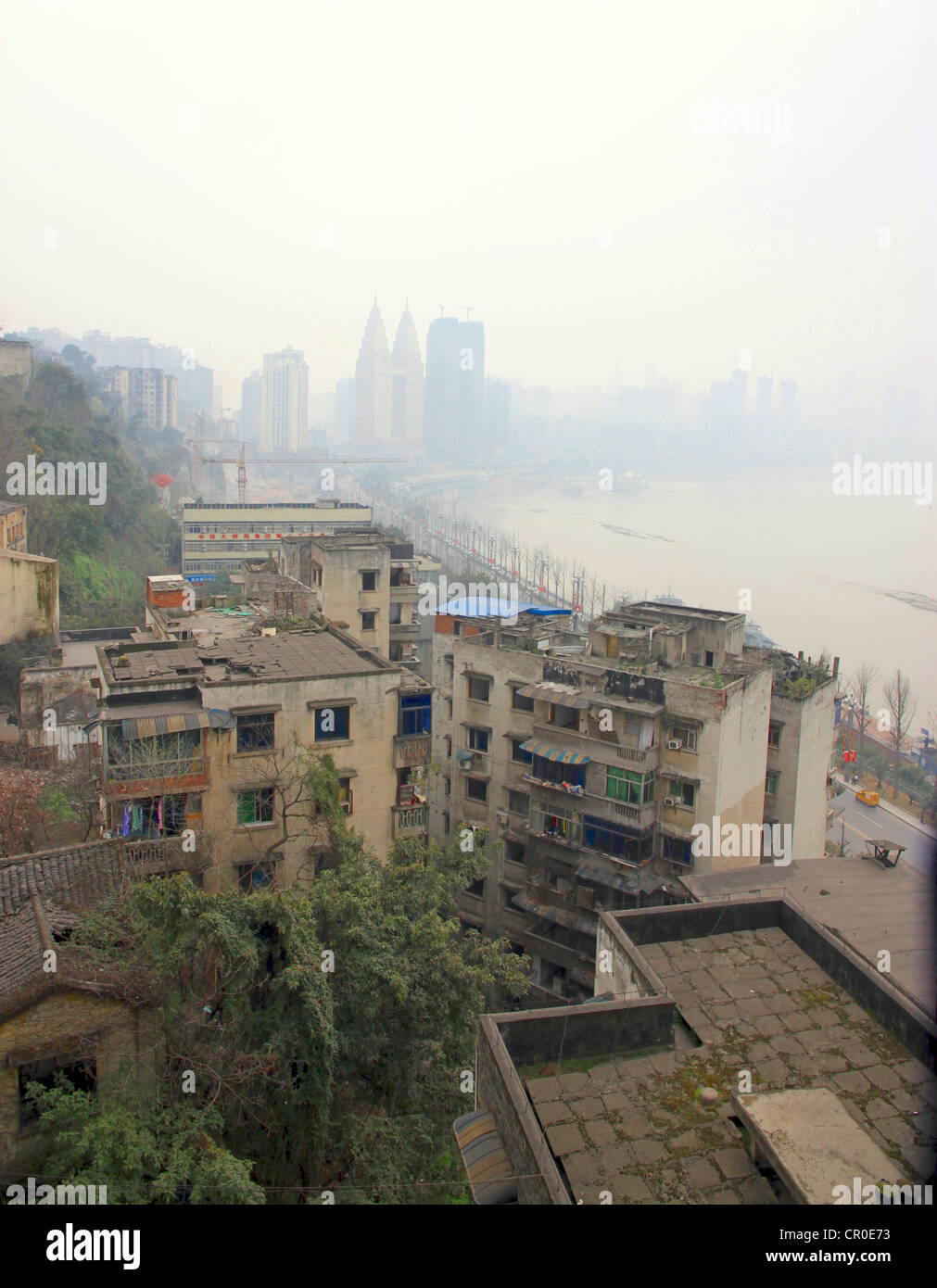 A view of the city of Chongqing and the Yangtze river in China Stock ...