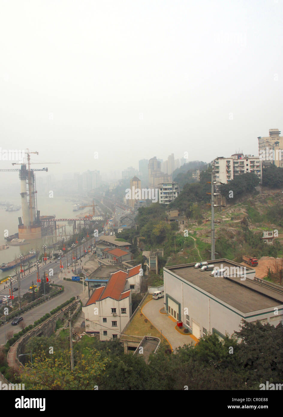 A view of the city of Chongqing and the Yangtze river in China Stock ...