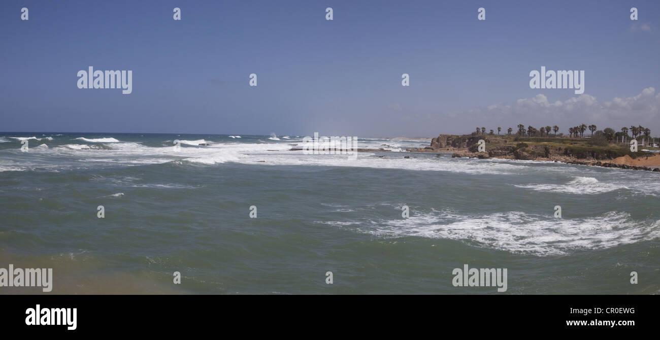 The harbor Sebastos at Caesarea Maritima , Israel - It was built in the ...