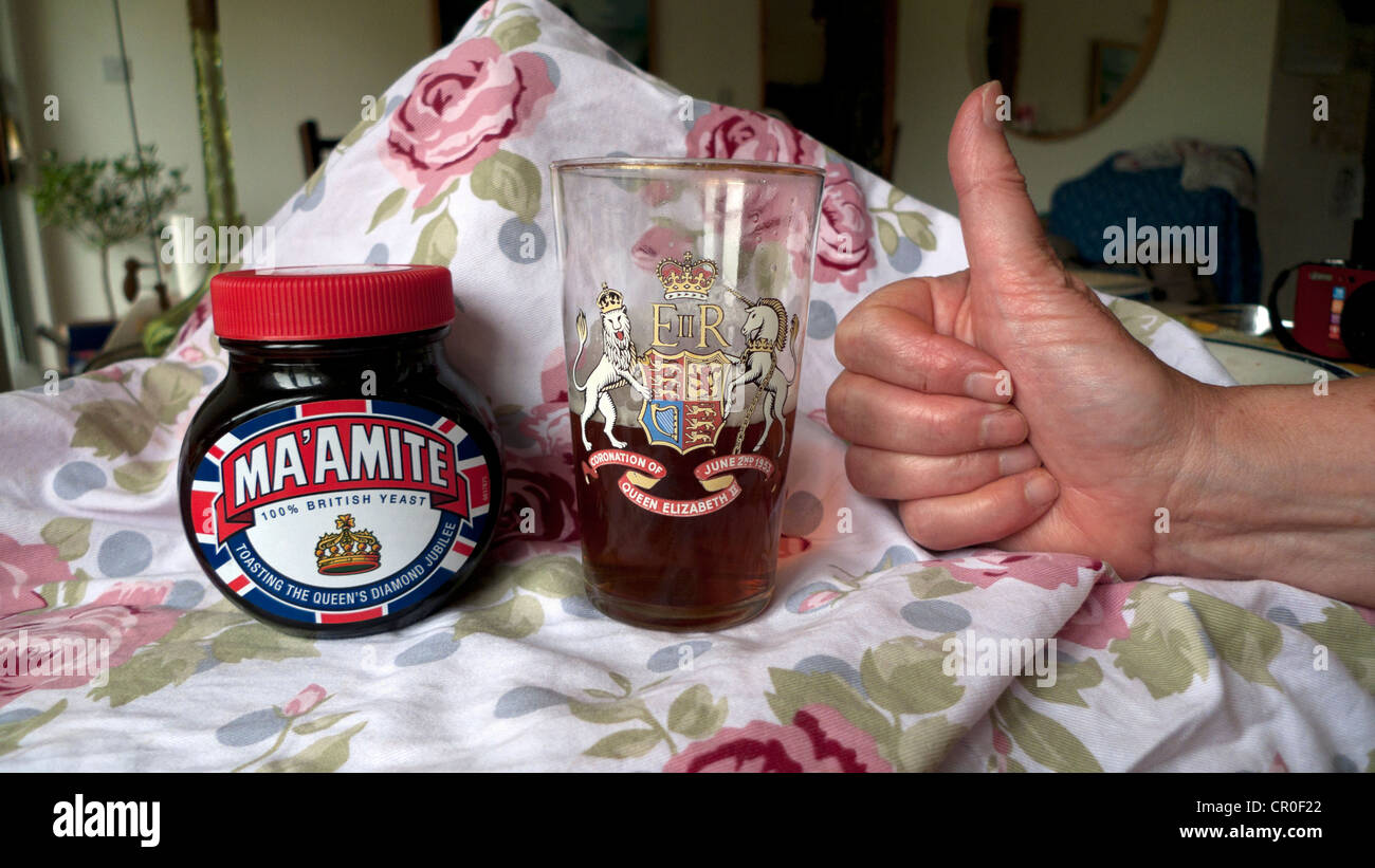 Ma'mite Jubilee jar of Marmite commemmorating Queen Elizabeth II ...