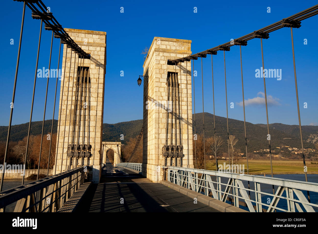 France, Drome, Pont de Robinet or Robinet Bridge (1847) on Rhone River ...