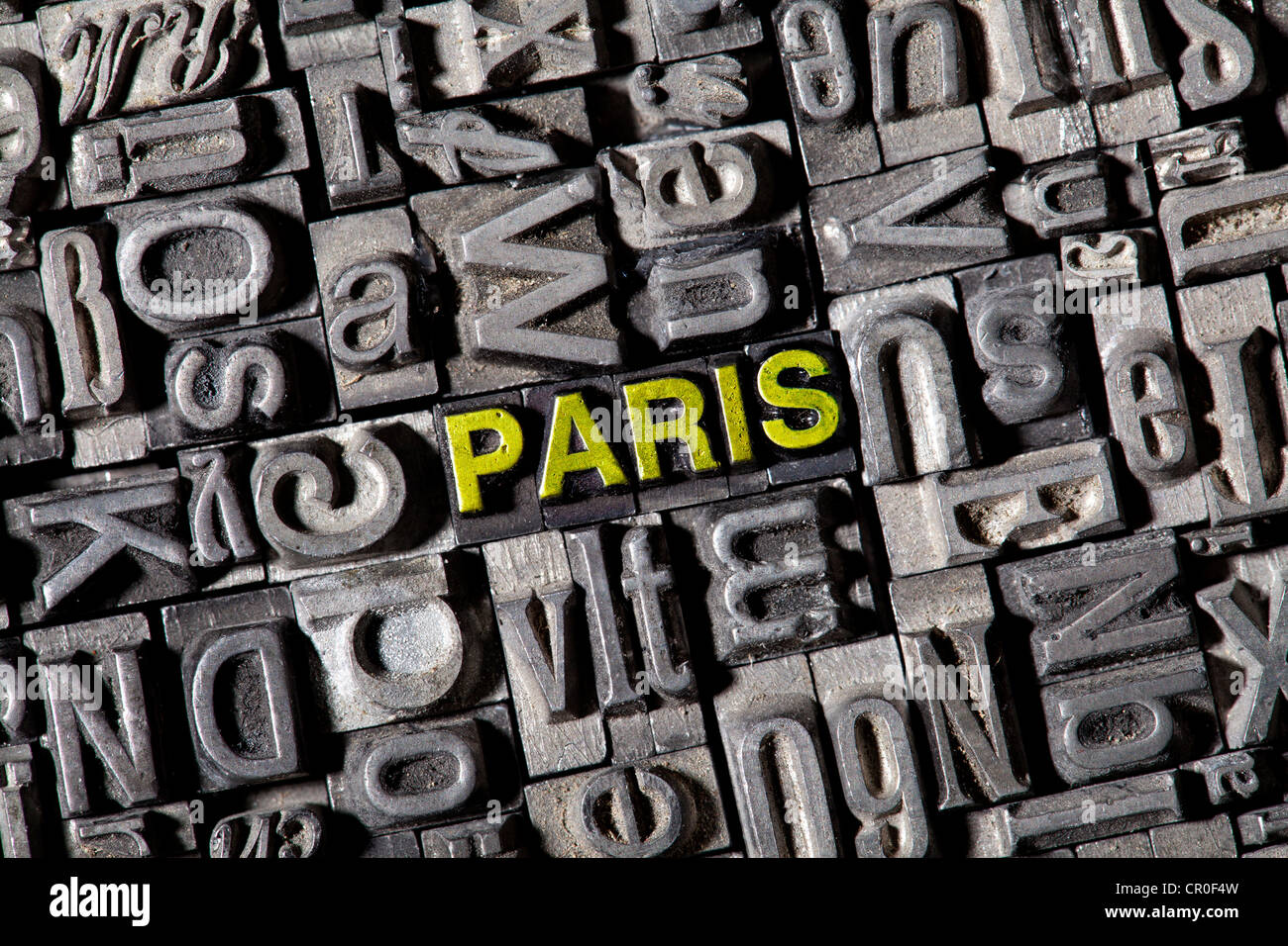 The word "Paris", made of old lead type Stock Photo - Alamy