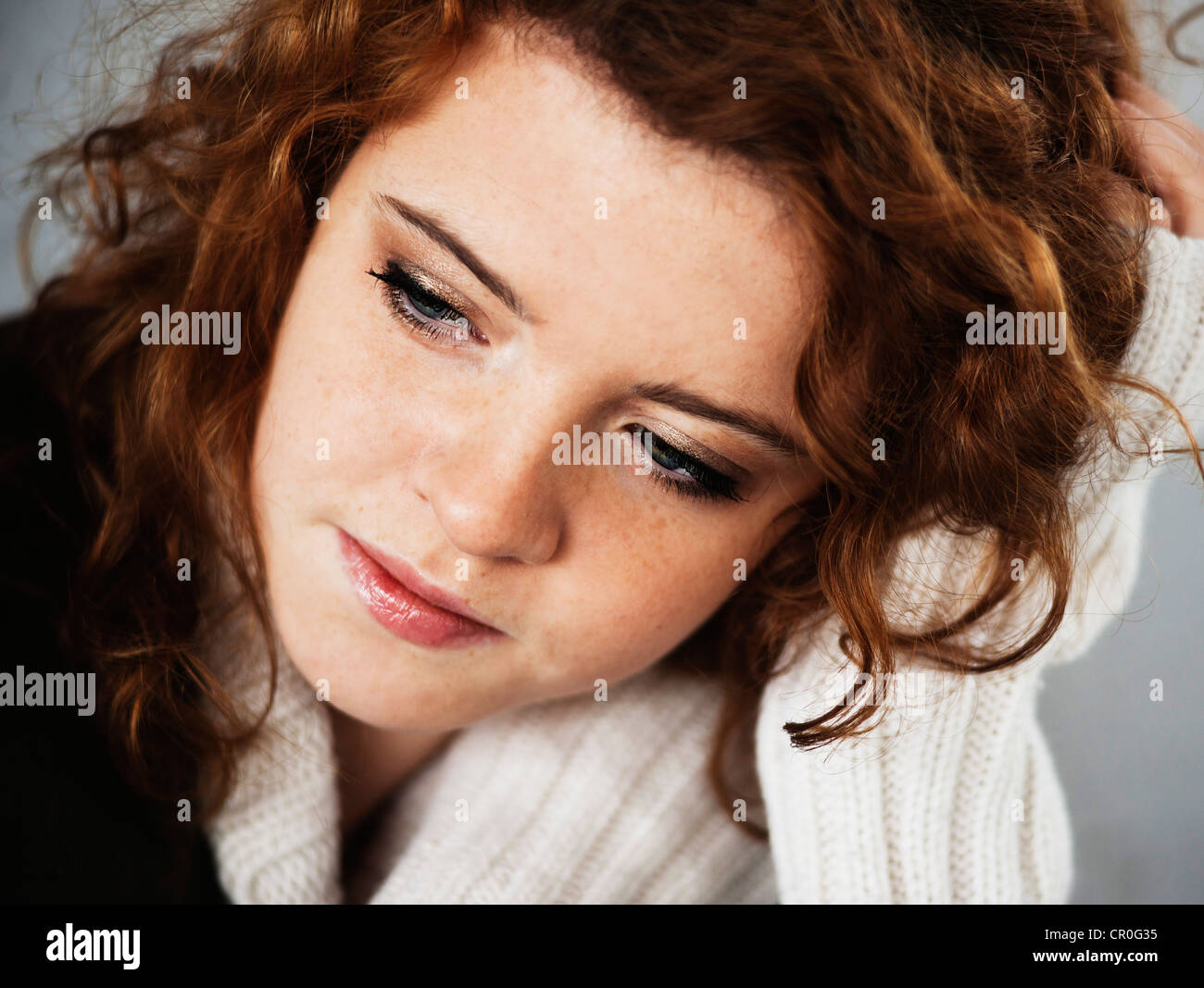 Girl with a dreamy expression, portrait Stock Photo - Alamy