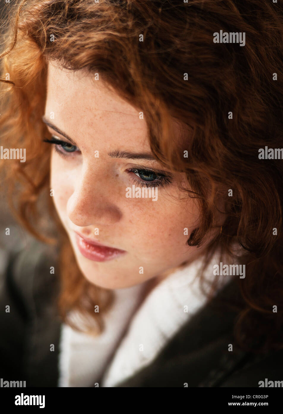 Girl with a dreamy expression, portrait Stock Photo - Alamy