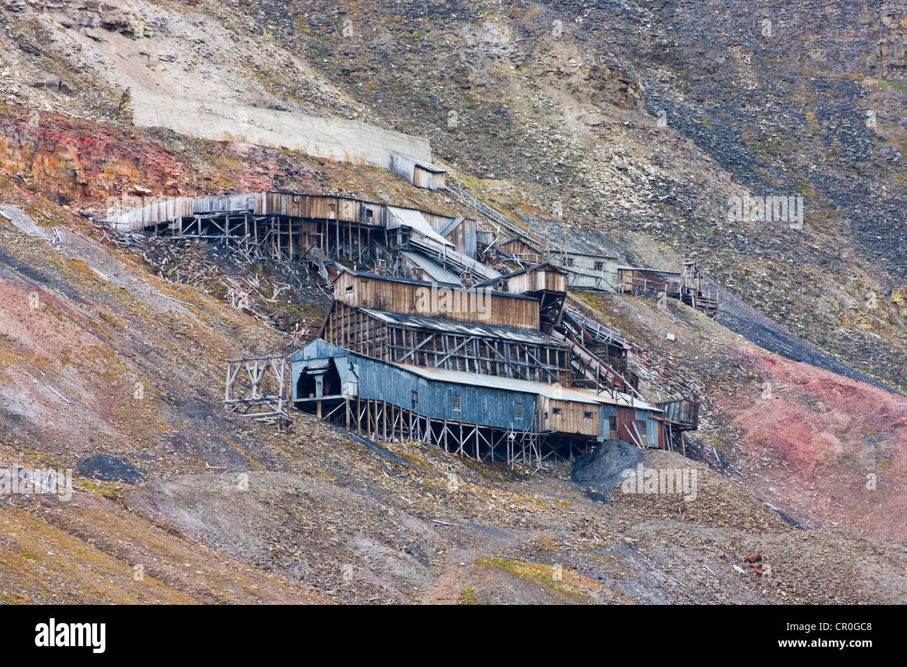 Deserted coal mine on the cliff, Longyearbyen, Norway Stock Photo - Alamy