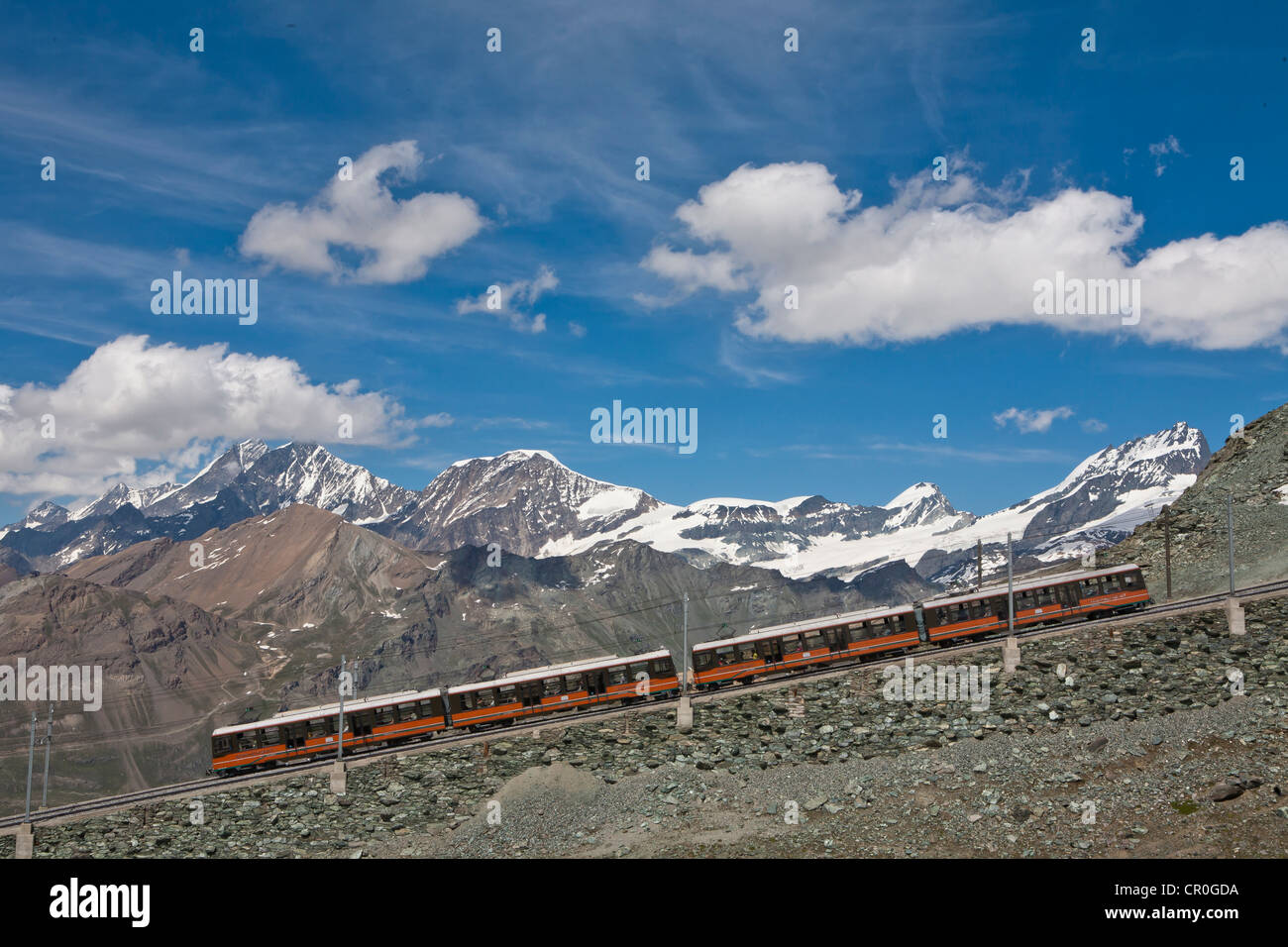 Gornergratbahn rack railway, Zermatt, Grisons, Switzerland, Europe ...
