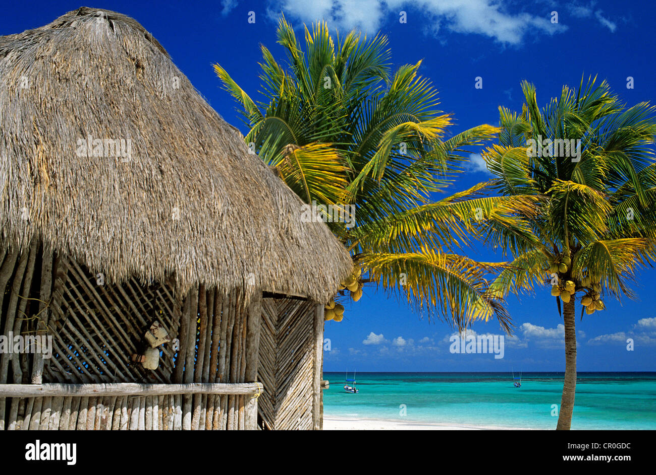 Mexico, Quintana Roo State, Tulum, bungalow, beach Stock Photo - Alamy