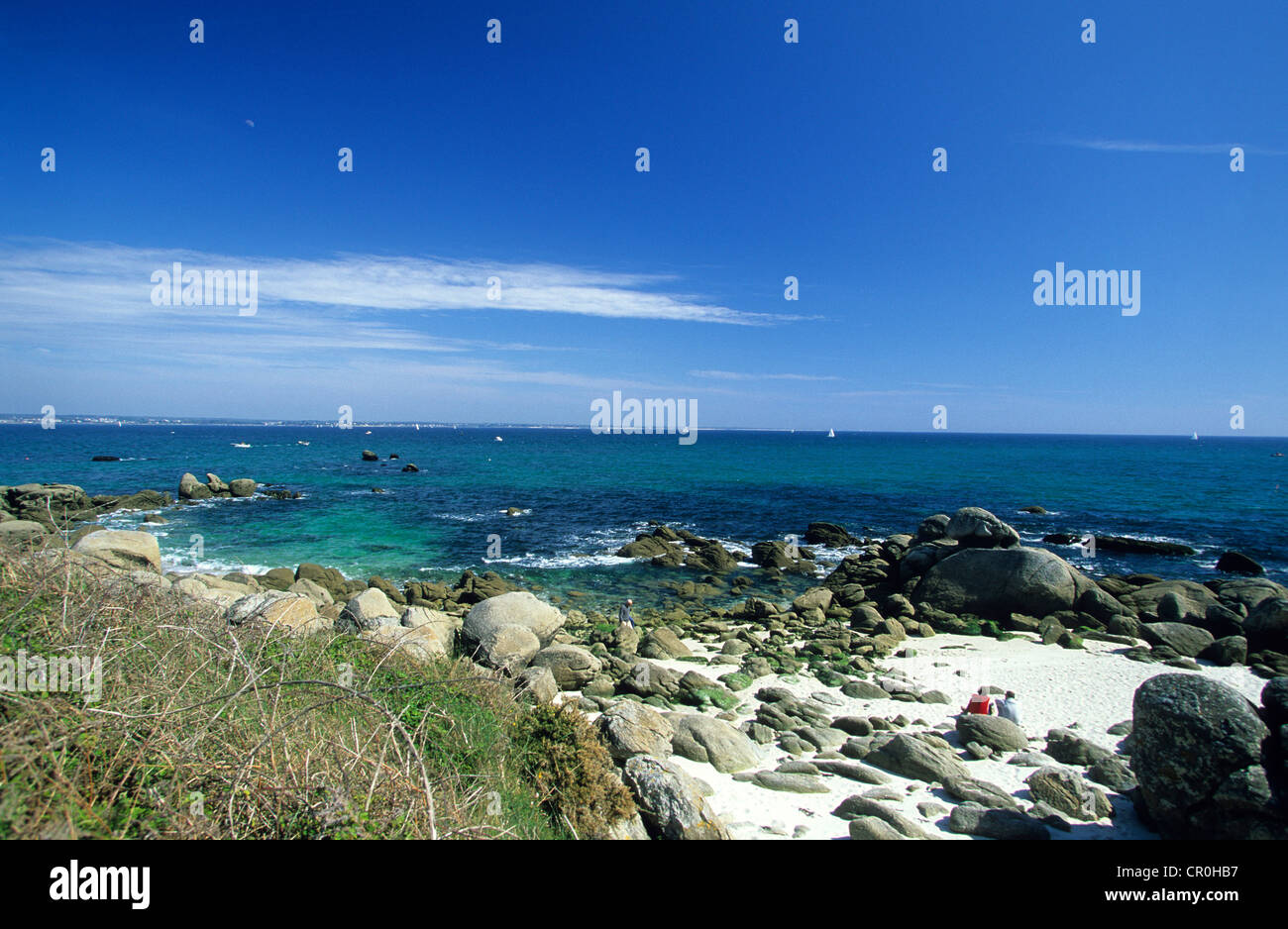 France, Finistere, Baie de la Foret (Forest Bay), Beg Meil Stock Photo ...