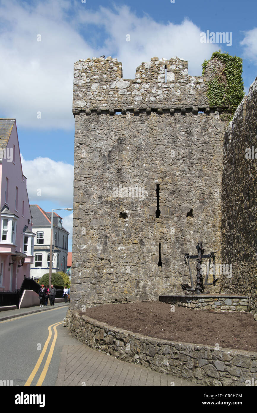 The Old Castle Walls of Tenby Stock Photo - Alamy