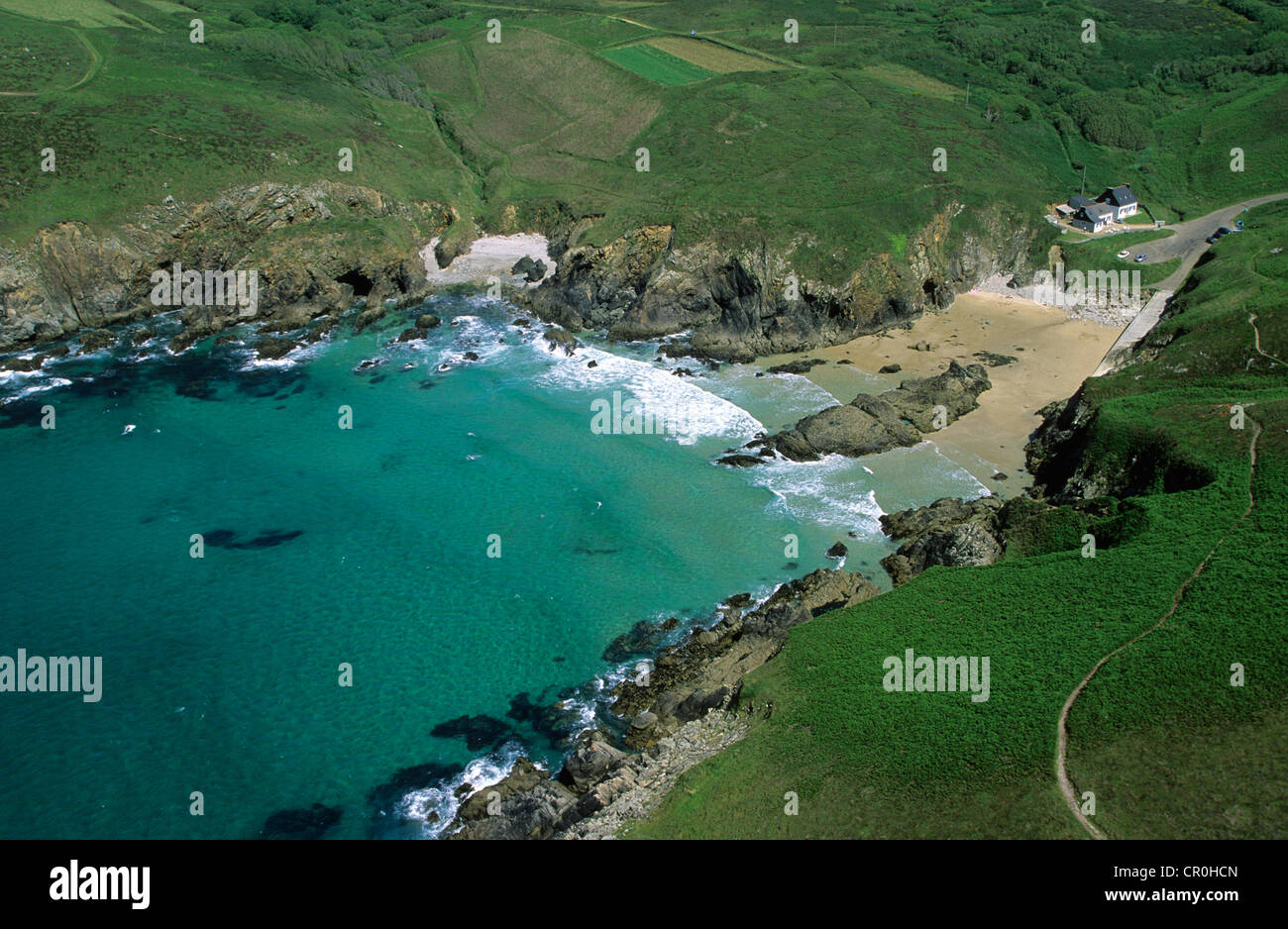 France, Finistere, Iroise Sea, Plogoff, Pointe du Raz, Anse de Theolen ...