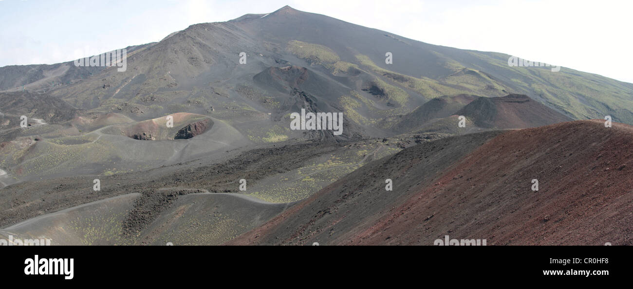 Panoramic view of recent lava flows and cinder domes at the Silvestri ...