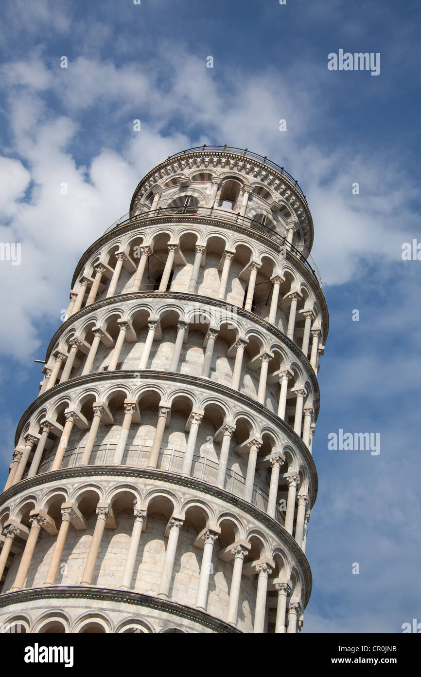 City of Pisa, Italy. Picturesque view of the Leaning Tower of Pisa with ...