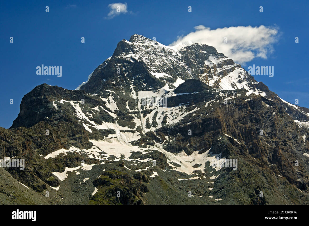 Grand Combin Mountain, view from the Val d'Entremont valley, Valais ...