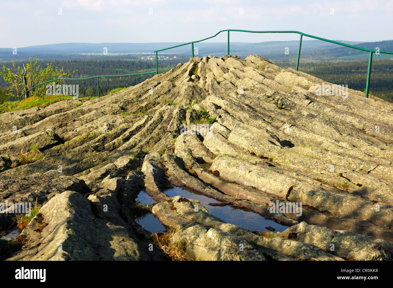Basalt outcrop with horizontal basalt columns, Geotop Hirtstein ...