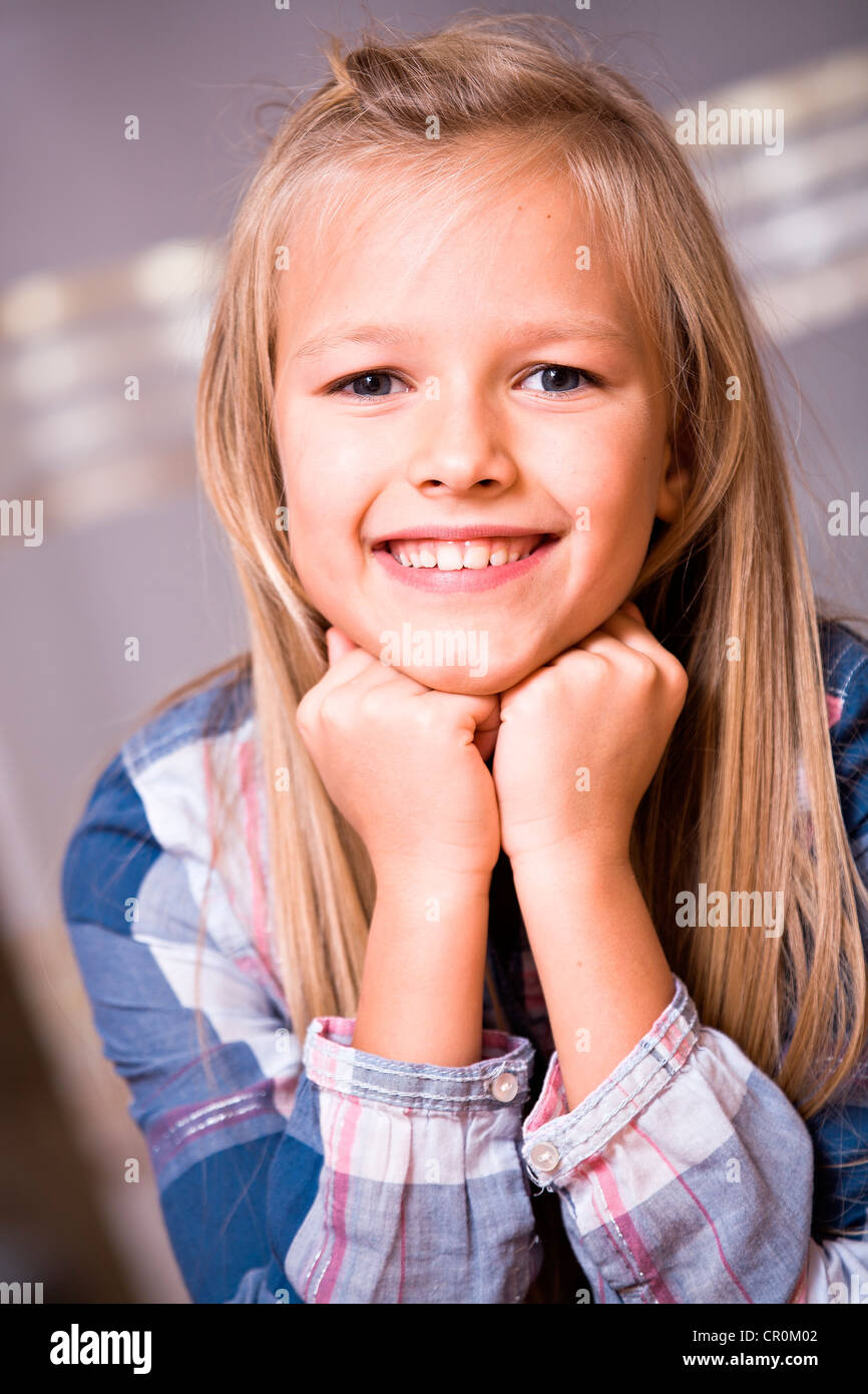 Girl, 9, portrait Stock Photo - Alamy