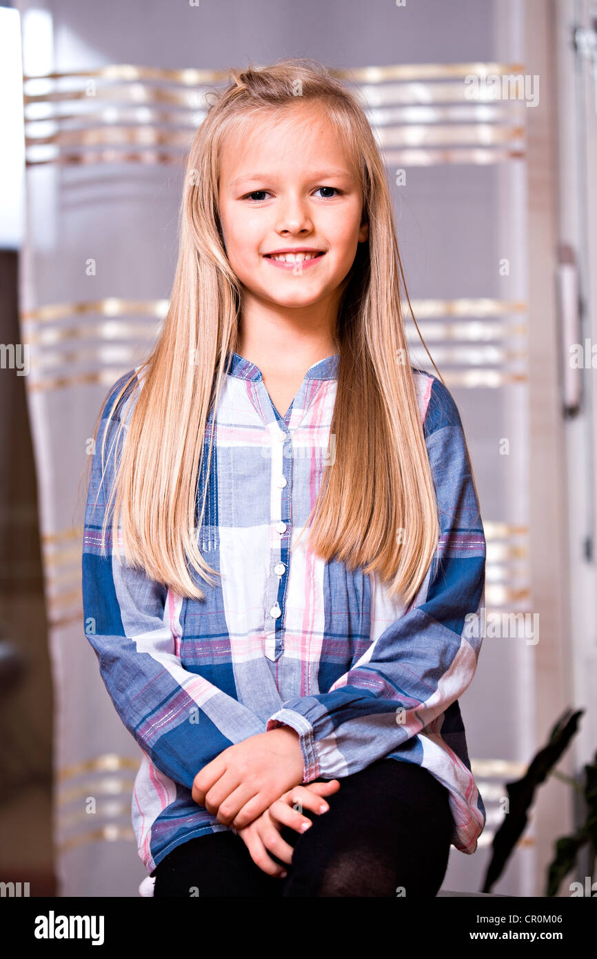 Girl, 9, portrait Stock Photo - Alamy