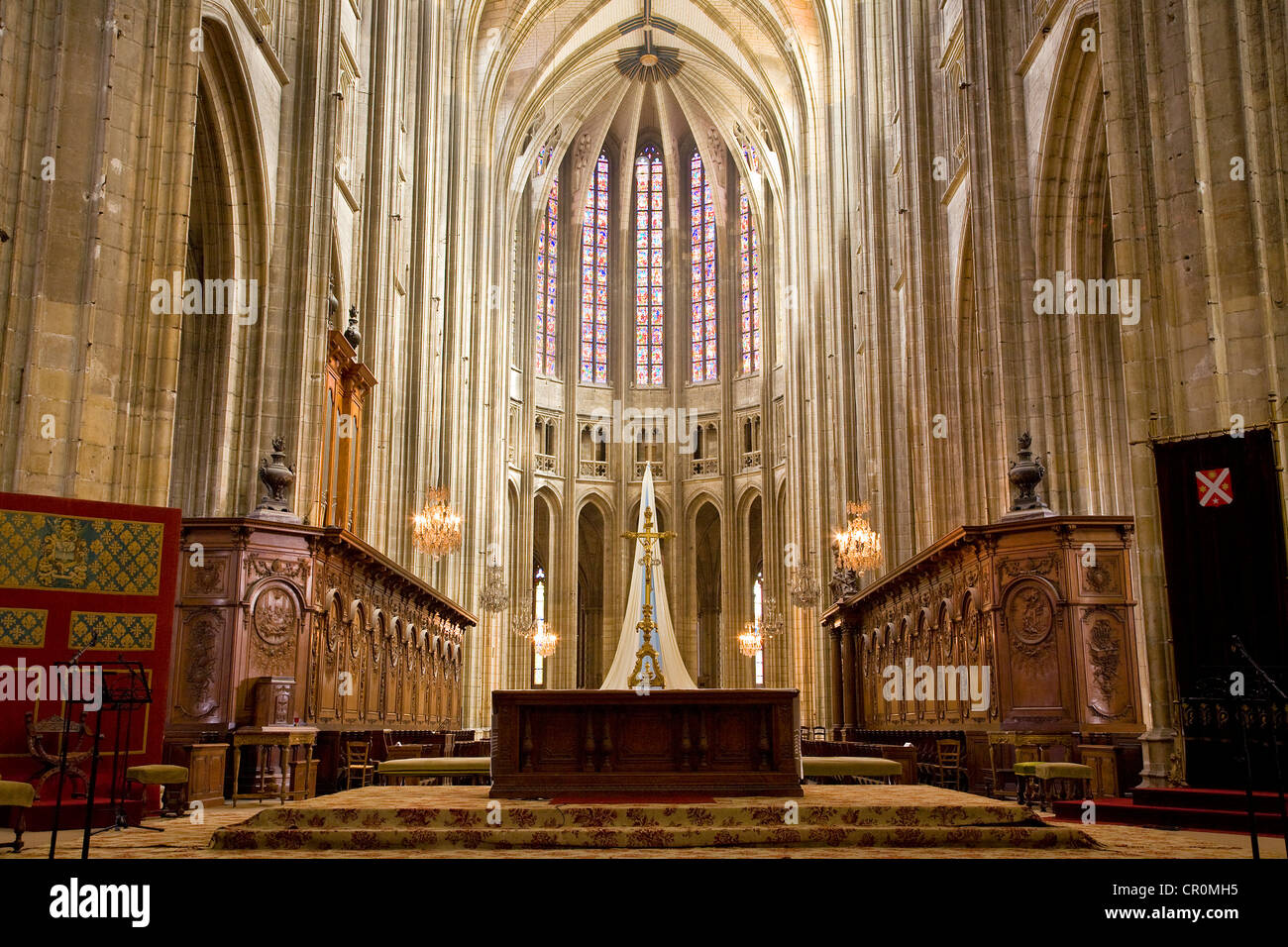 France, Loiret, Orleans, chancel of cathedrale Sainte Croix d'Orleans ...