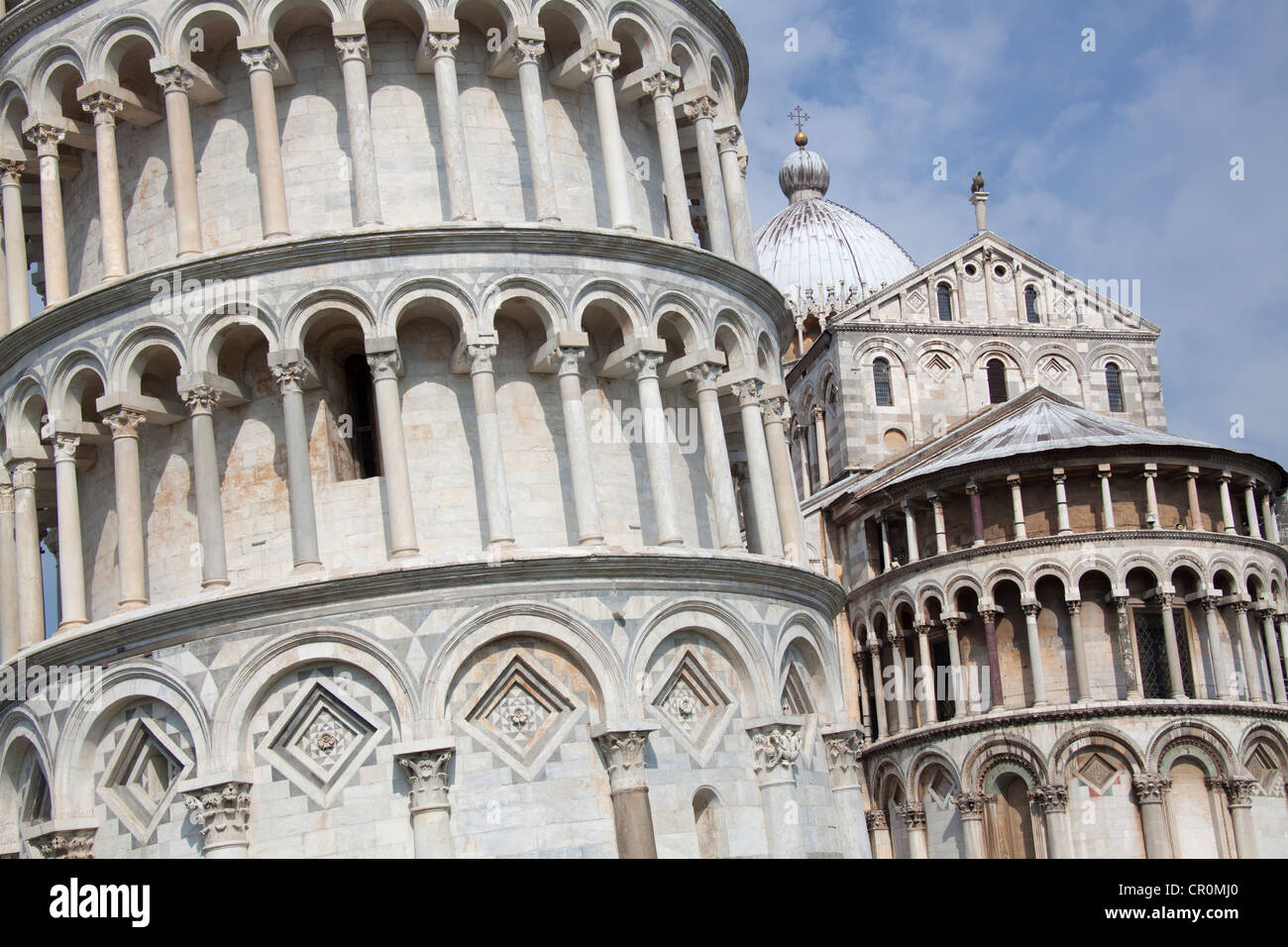 City of Pisa, Italy. Picturesque close up view of the Leaning Tower of ...