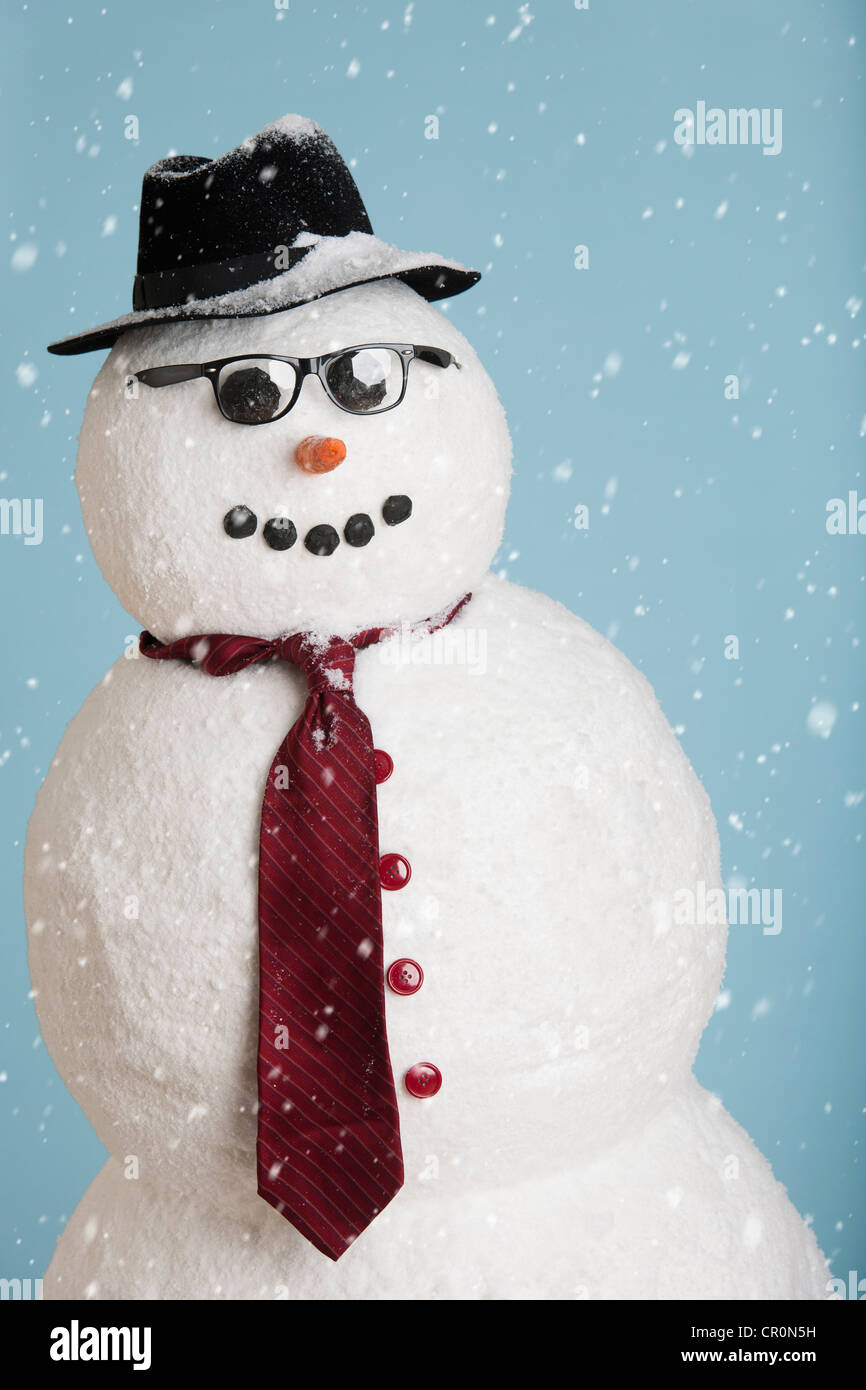 Studio shot of snowman dressed as businessman Stock Photo - Alamy