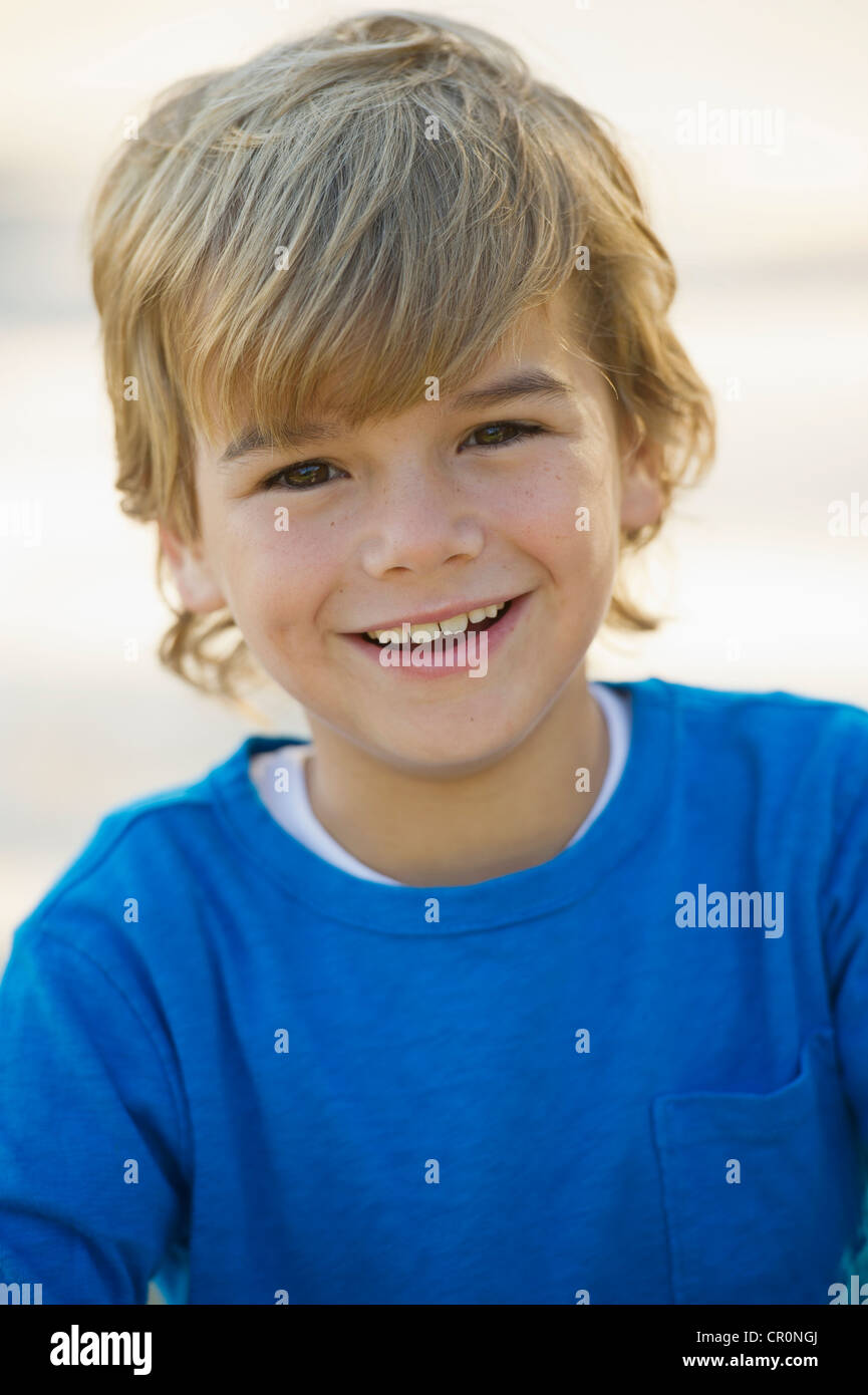 Smiling Caucasian boy Stock Photo - Alamy