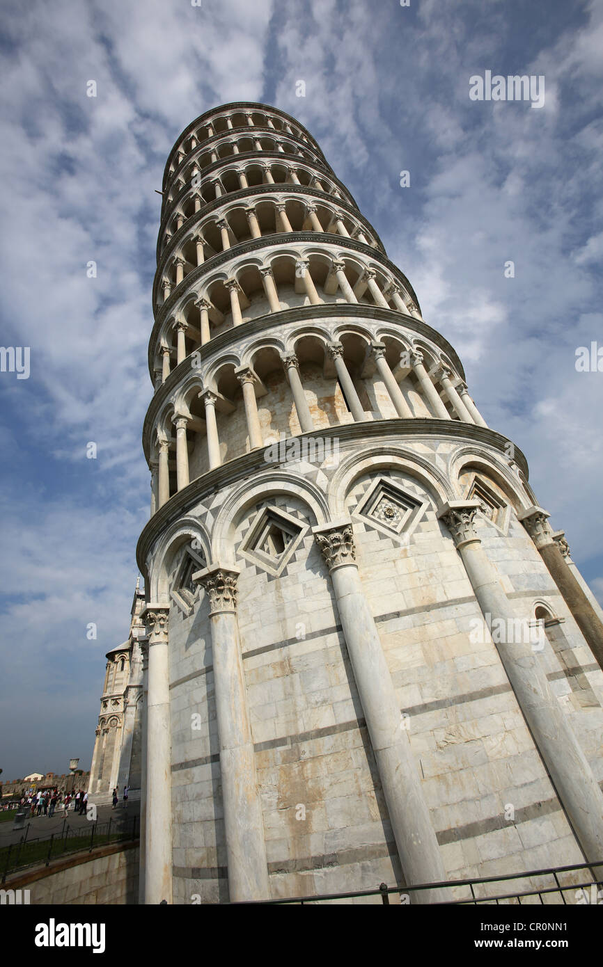 City of Pisa, Italy. Angled view of the Leaning Tower of Pisa Stock ...
