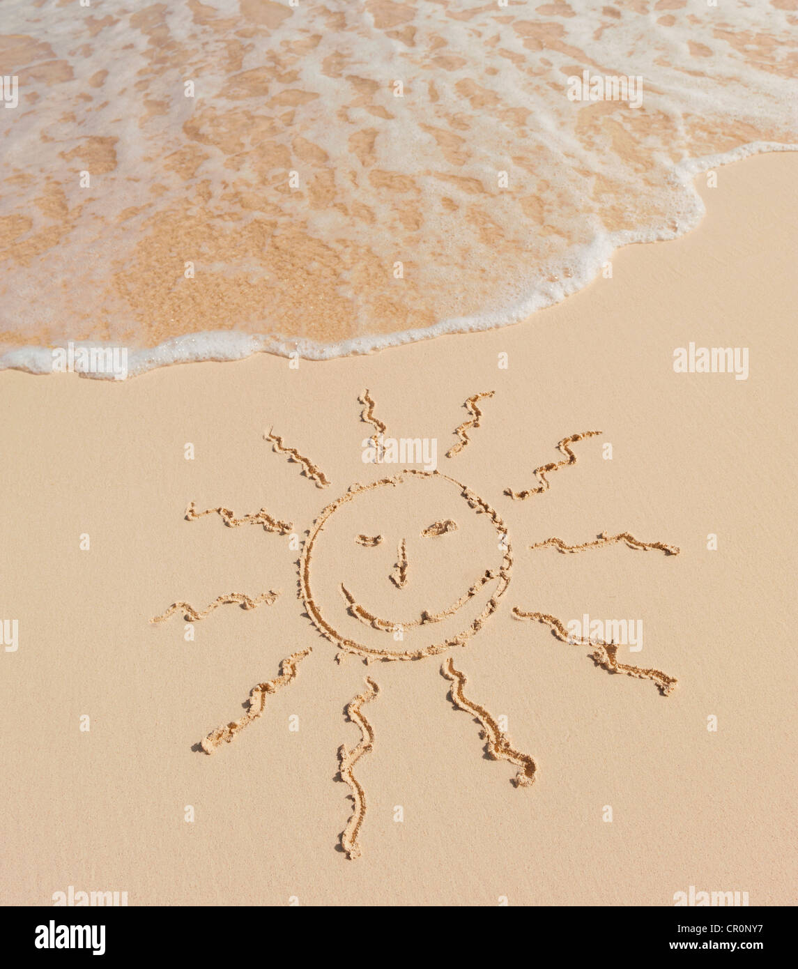 Mexico, Yucatan, Sun drawing on beach Stock Photo - Alamy