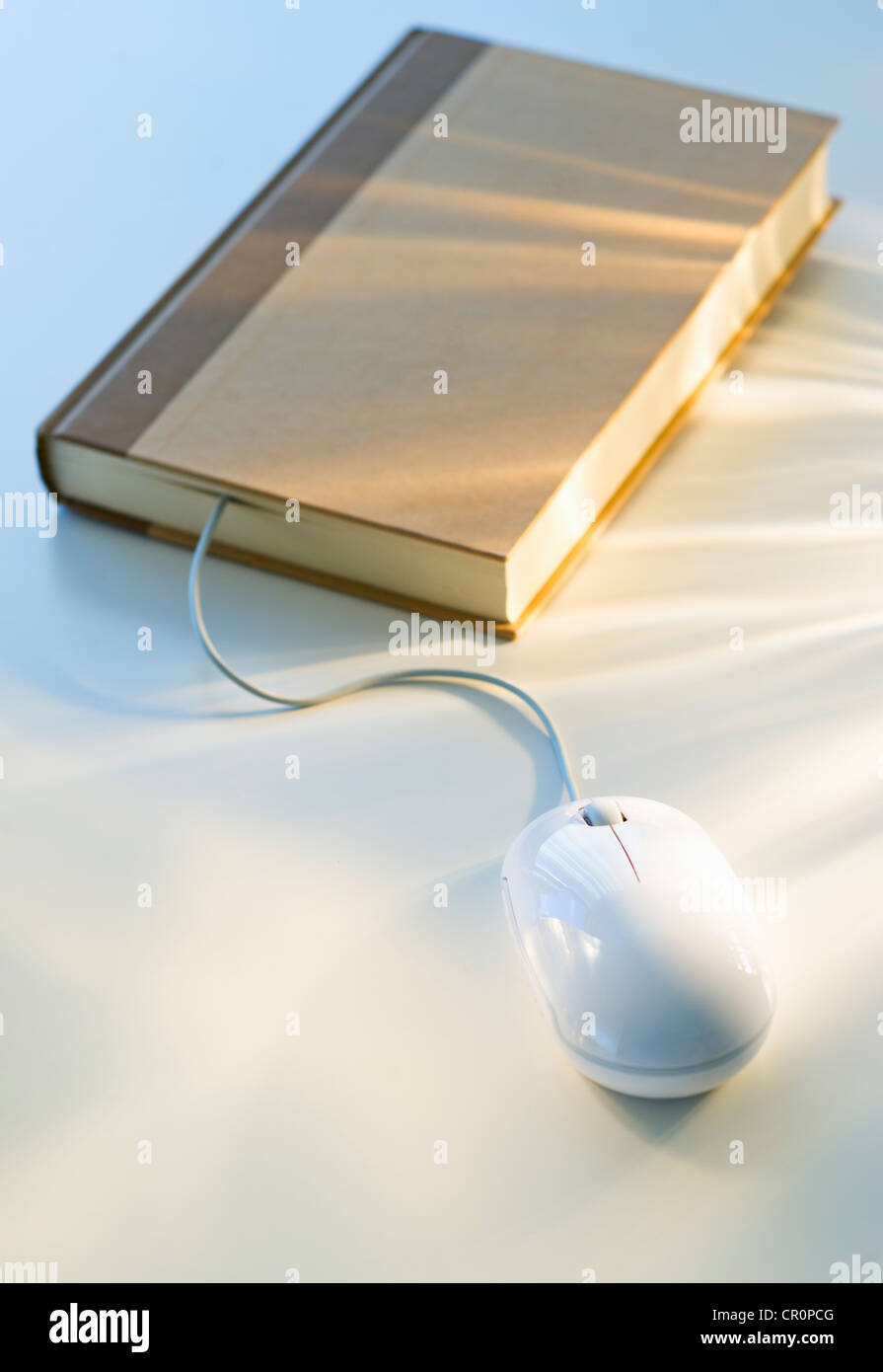 Studio shot of book with computer mouse Stock Photo - Alamy