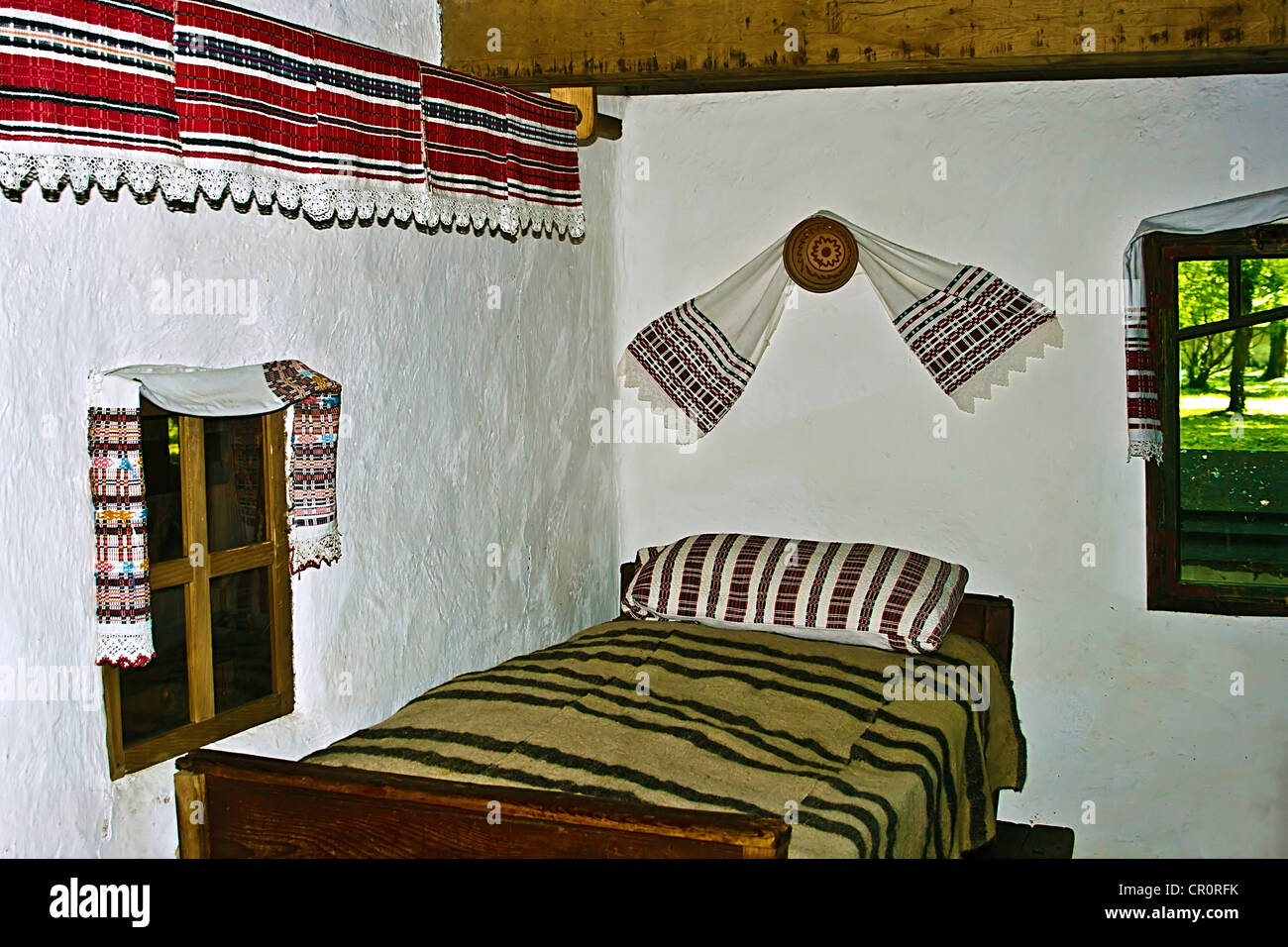 Romanian farmhouse interior, the Banat region (part of Transylvania ...
