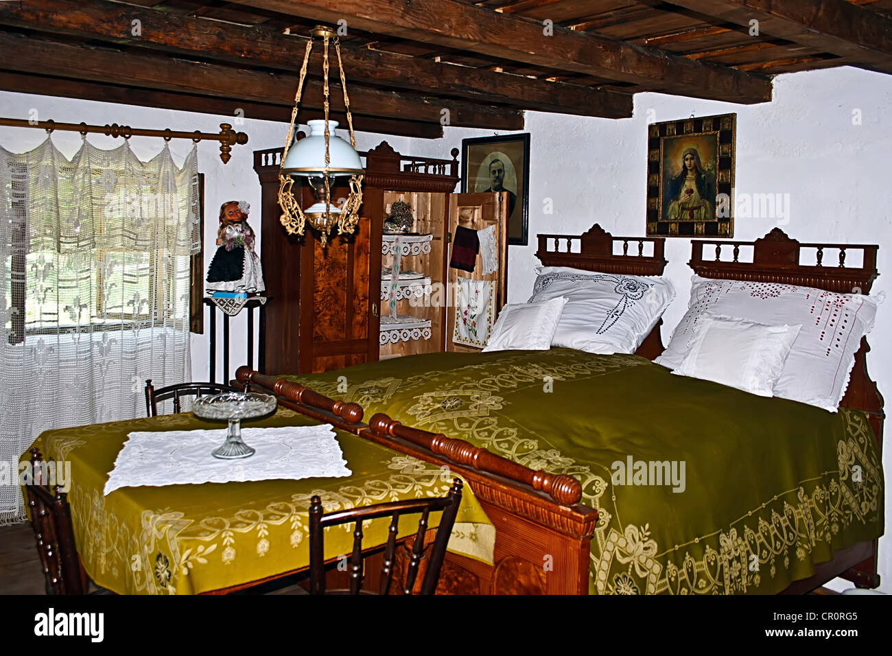 Romanian farmhouse interior, the Banat region (part of Transylvania ...
