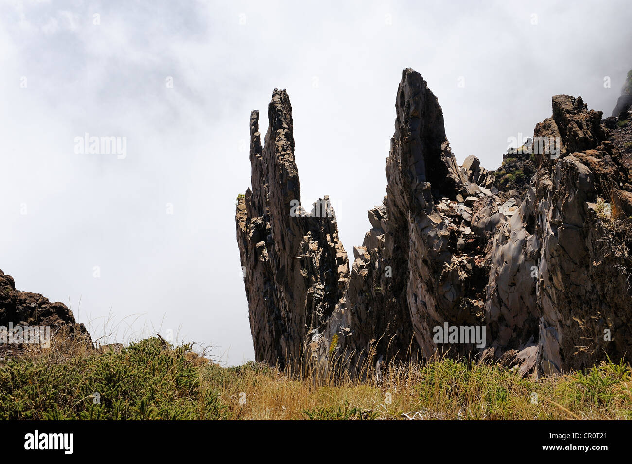 Pared de Roberto rock wall, Caldera de Taburiente National Park, La ...