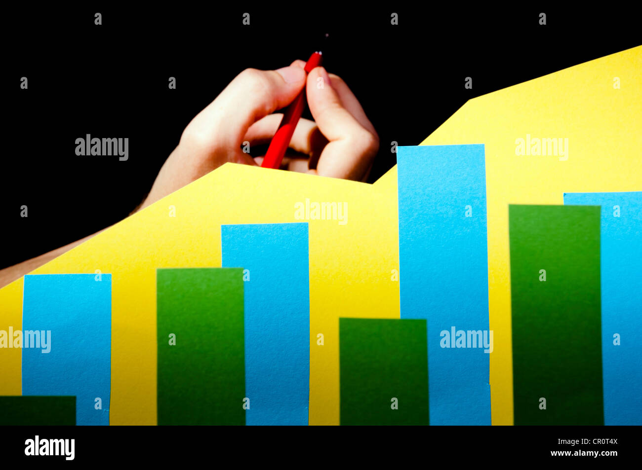 Business graph done in cut and paste style Stock Photo - Alamy
